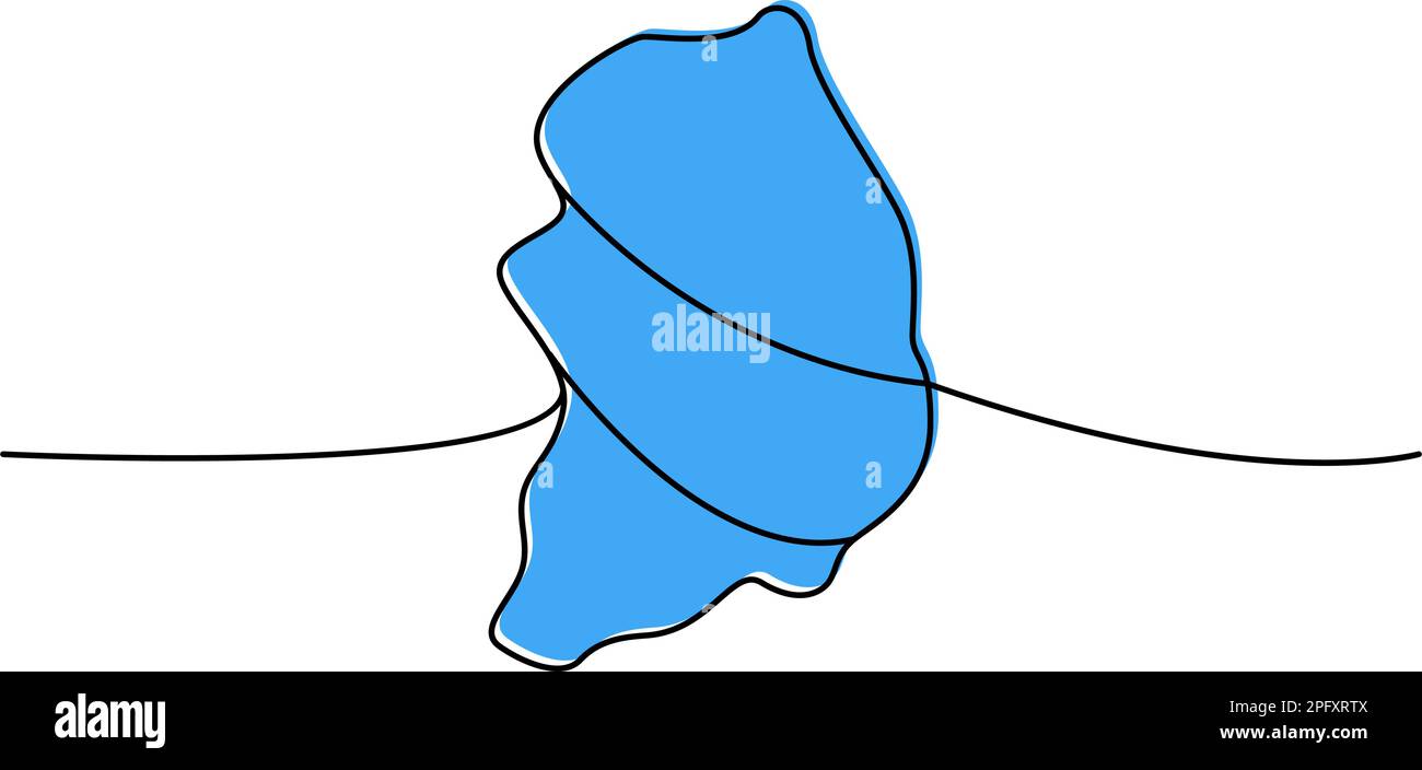 South Korea silhouette colored one line continuous drawing. South Korea ...