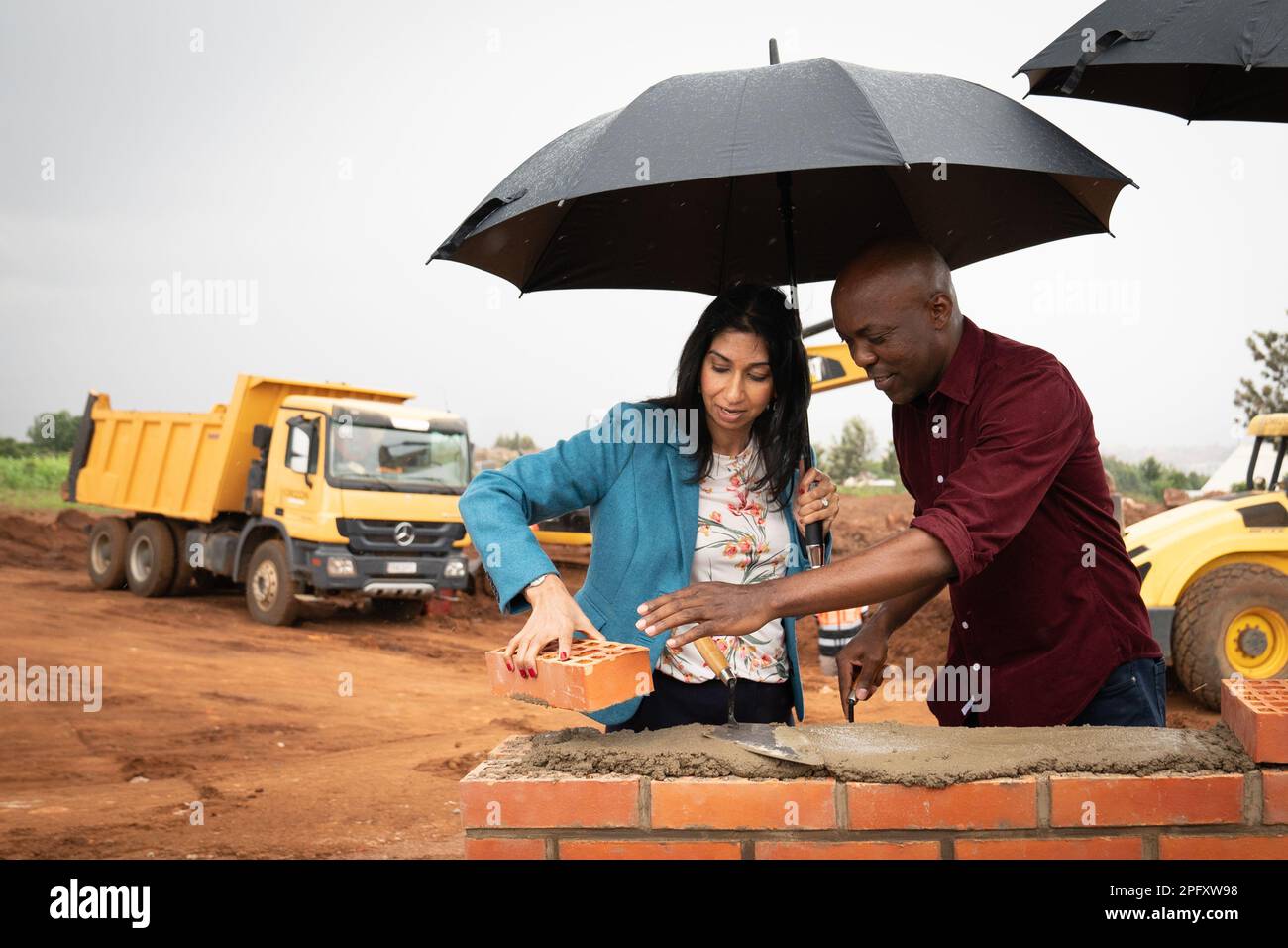 Home Secretary Suella Braverman and Rwanda's Minister of Infrastructure ...