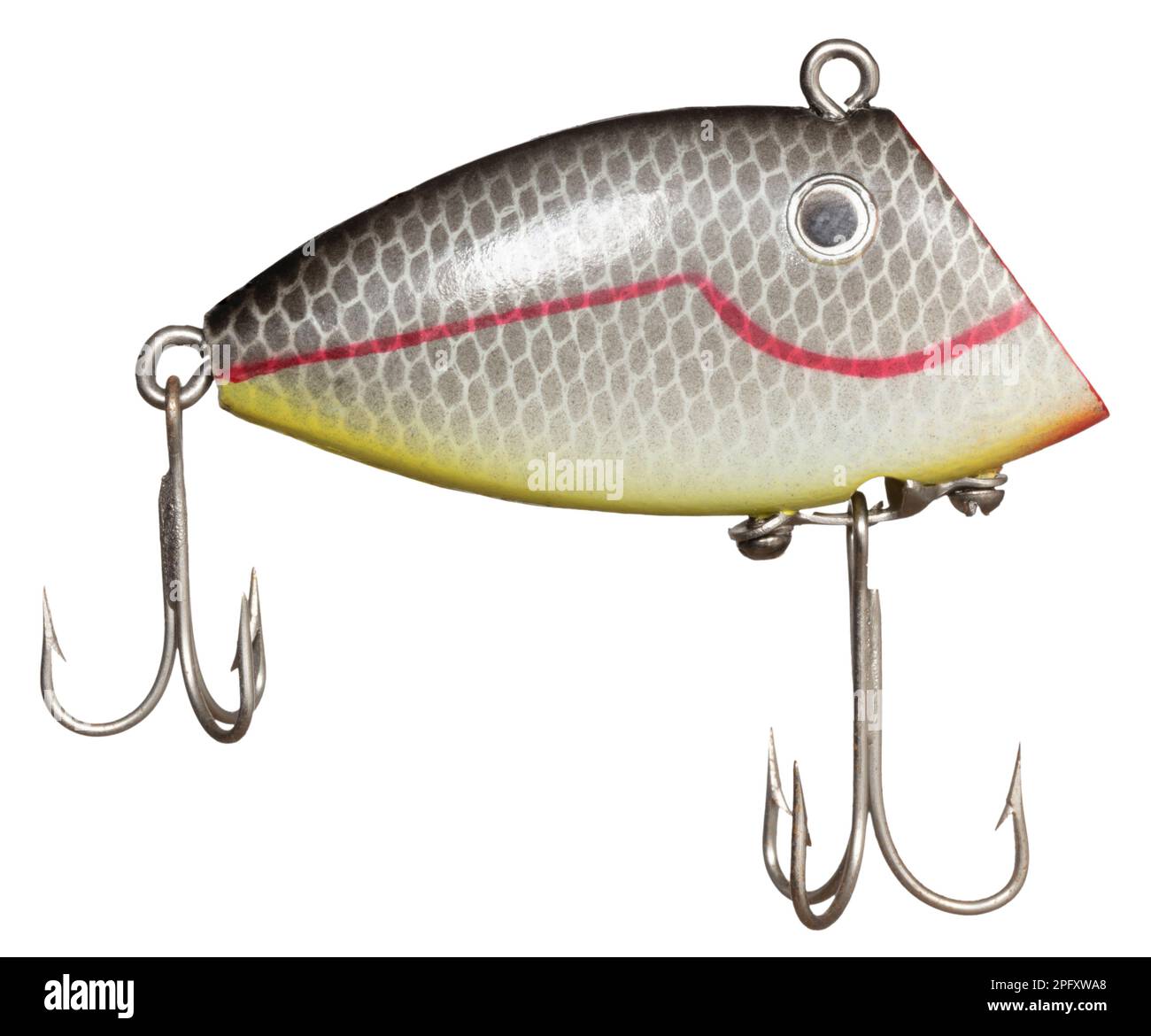 Artificial crankbait fishing lure with a flat face for working ...