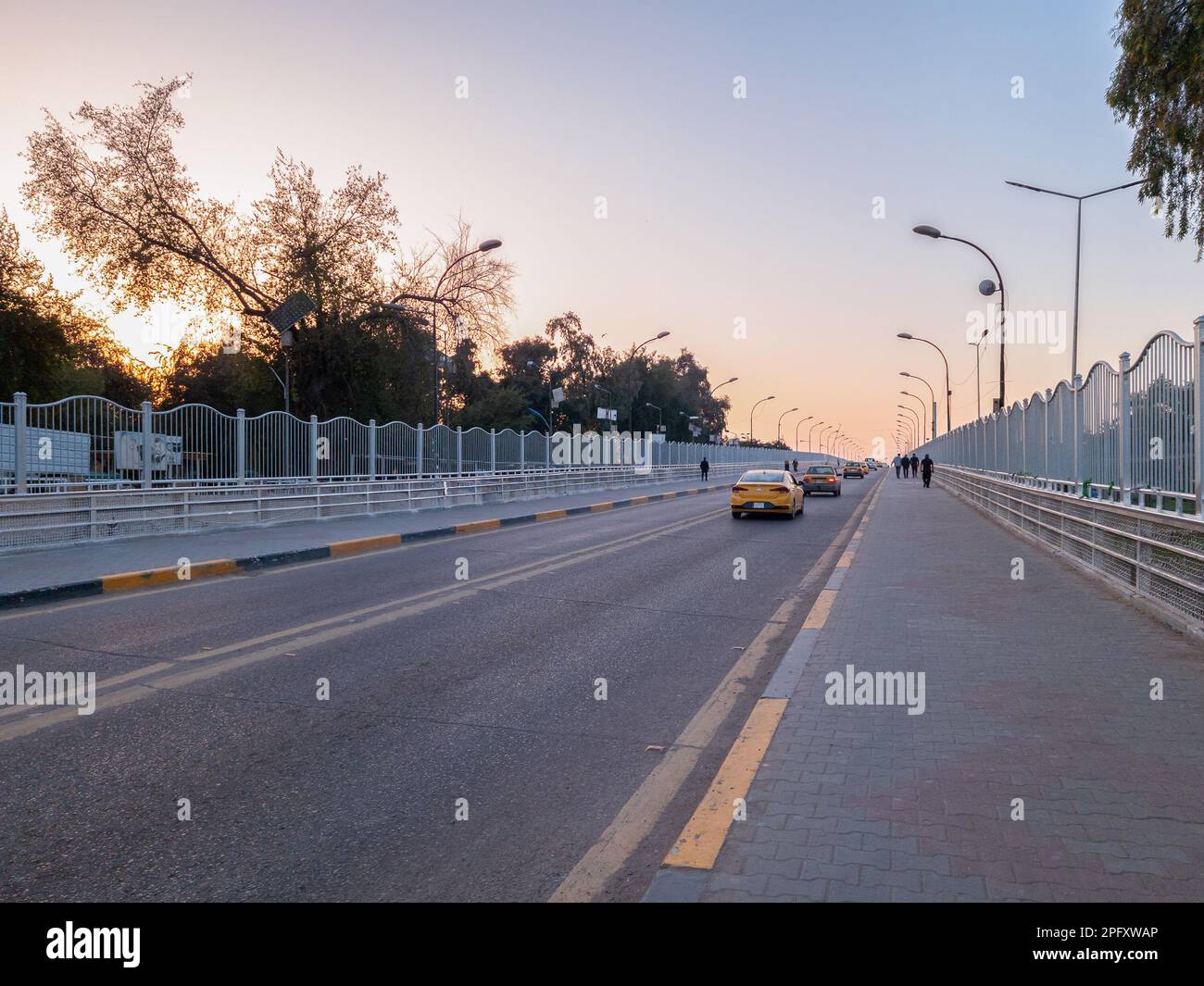 Baghdad, Iraq - Feb 28, 2023: Landscape Wide View of Al-Aimmah Bridge ...