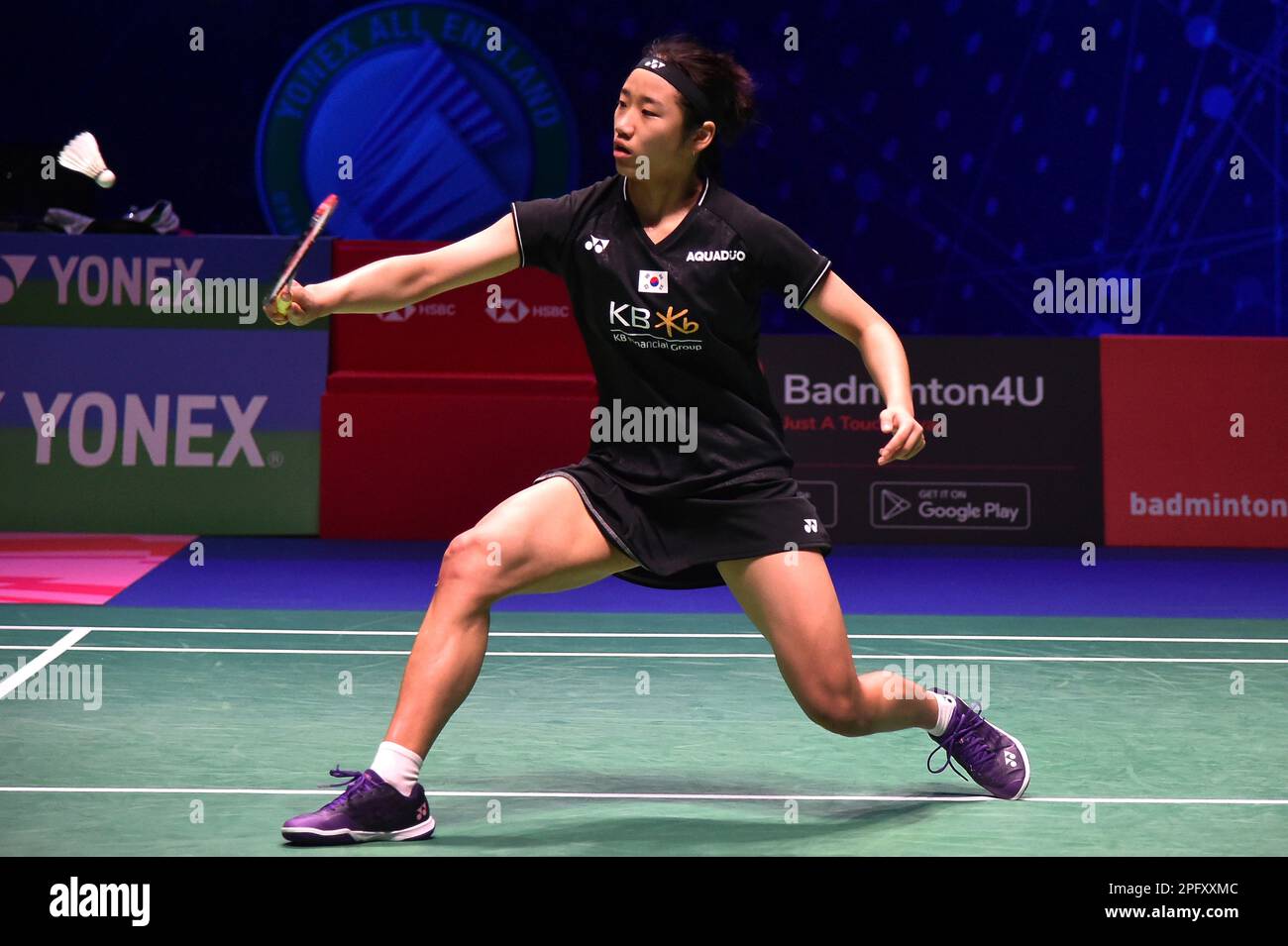 Korea's An Se Young returns a shot during the women's final match against China's Chen Yu Fei in ...