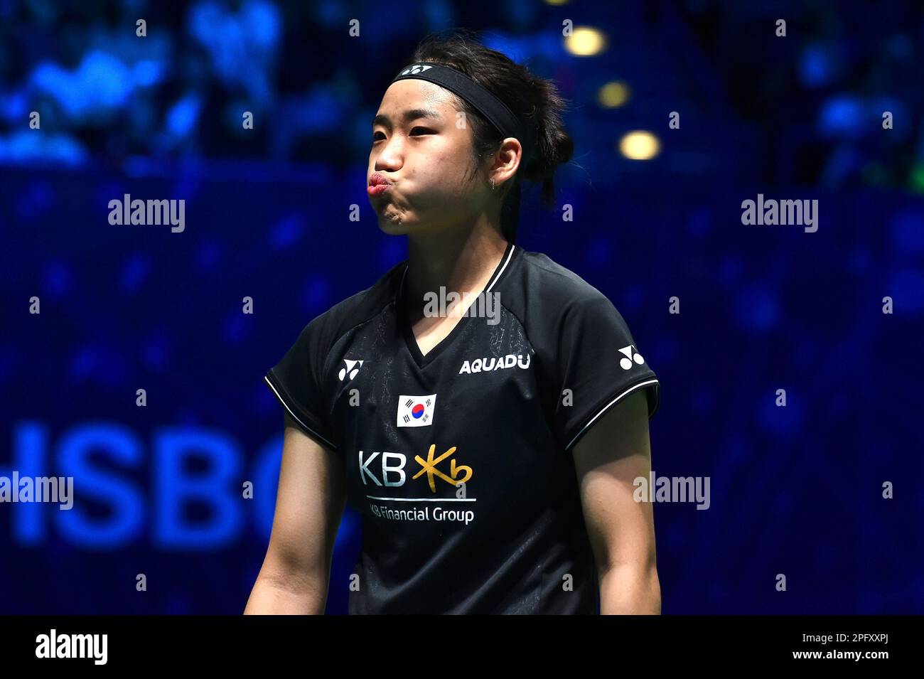 Korea's An Se Young reacts during the women's final match against China ...