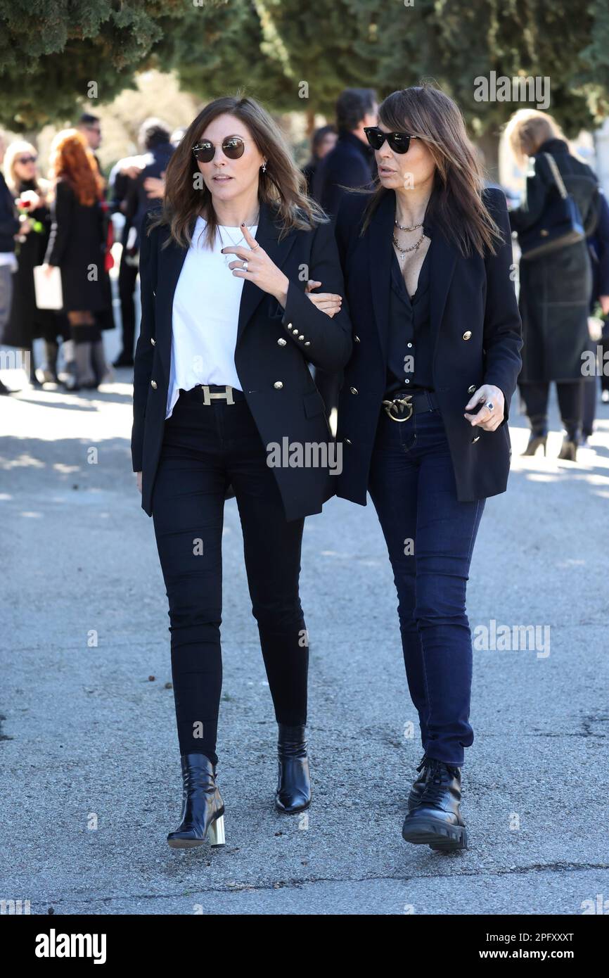 Raquel Rodriguez at the burial of Laura Valenzuela in the Almudena ...