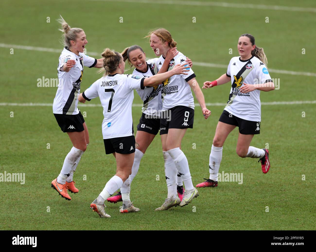 Lewes' emily kraft (right) celebrates scoring their side's first goal ...