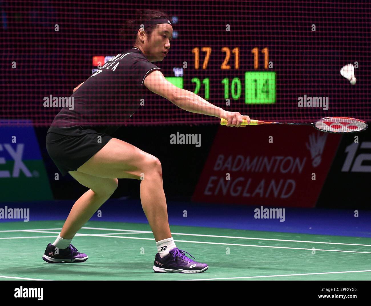 Korea's An Se Young returns a shot during the women's final match ...