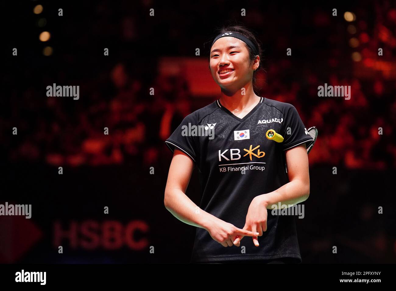 Korea's An Se Young celebrates victory over China's Chen Yu Fei (not ...