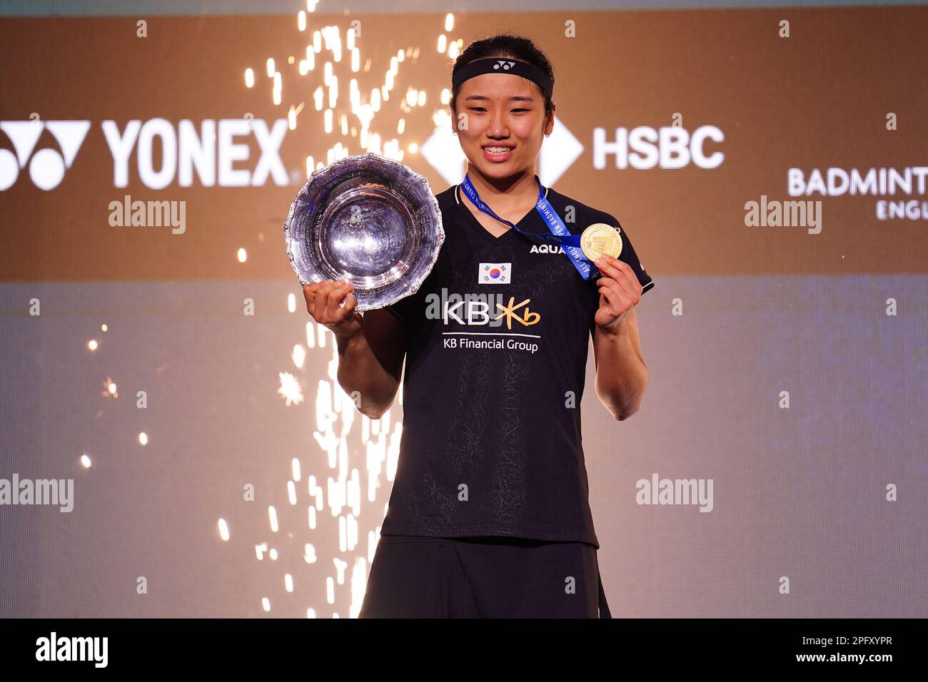 Korea's An Se Young celebrates victory over China's Chen Yu Fei (not ...