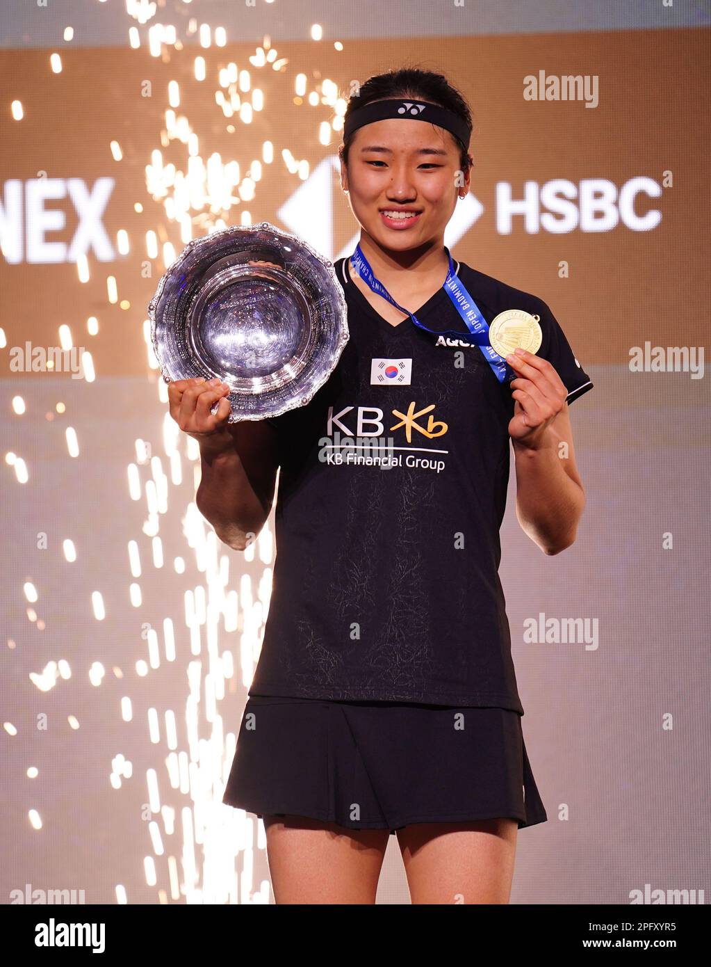 Korea's An Se Young celebrates victory over China's Chen Yu Fei (not ...