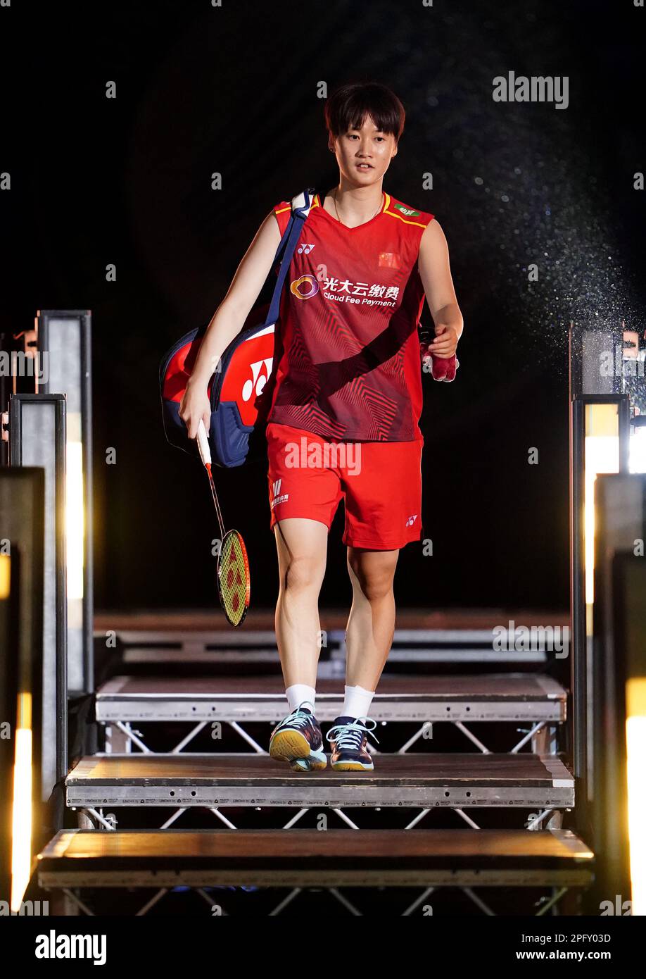 China's Chen Yu Fei walks out to play Korea's An Se Young (not pictured ...