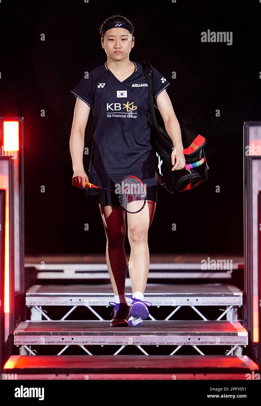 Koreas An Se Young Walks Out To Play Chinas Chen Yu Fei Not Pictured During The Womens