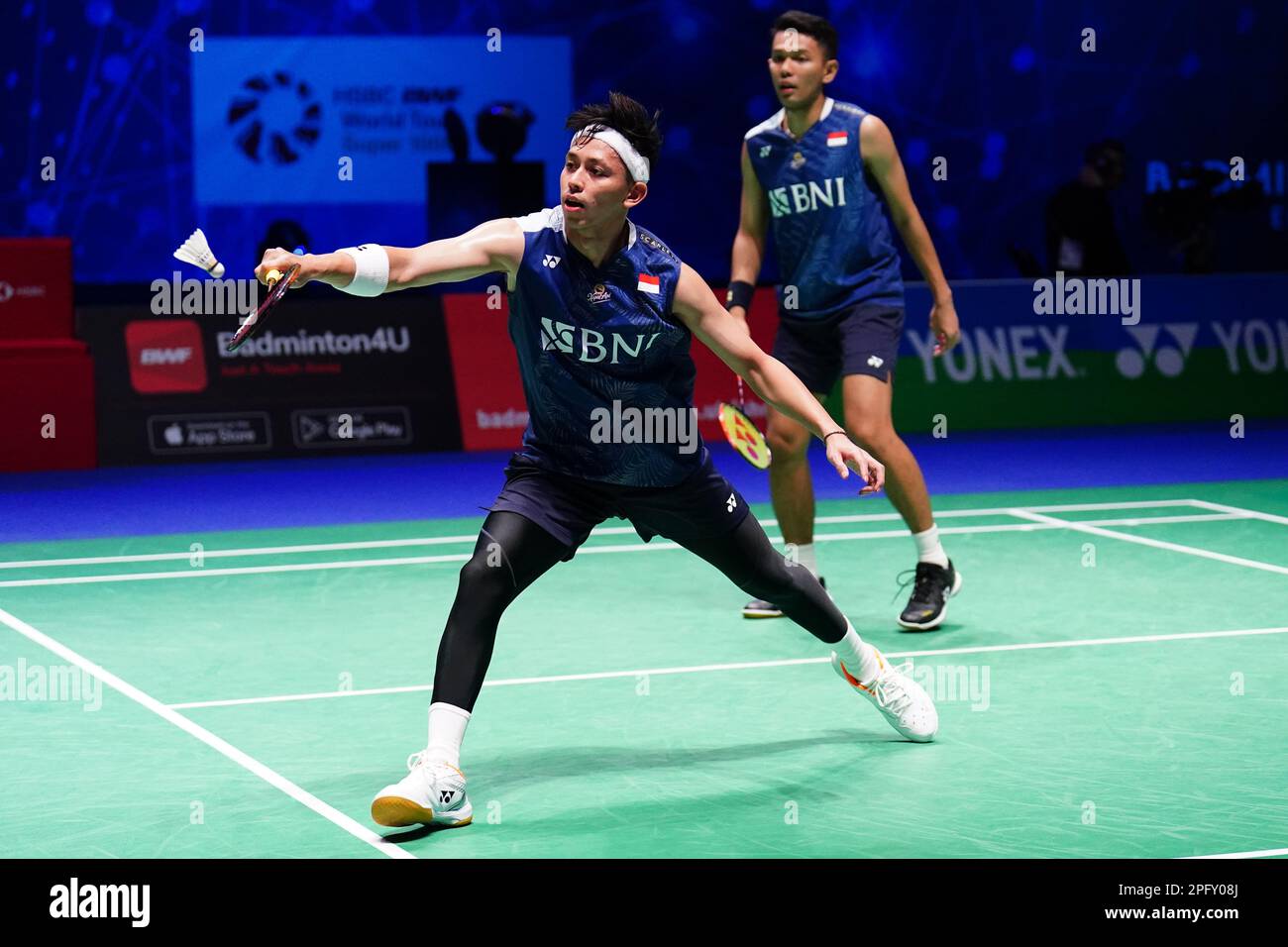 Indonesia's Fajar Alfian and Muhammad Rian Ardianto (left) in action ...