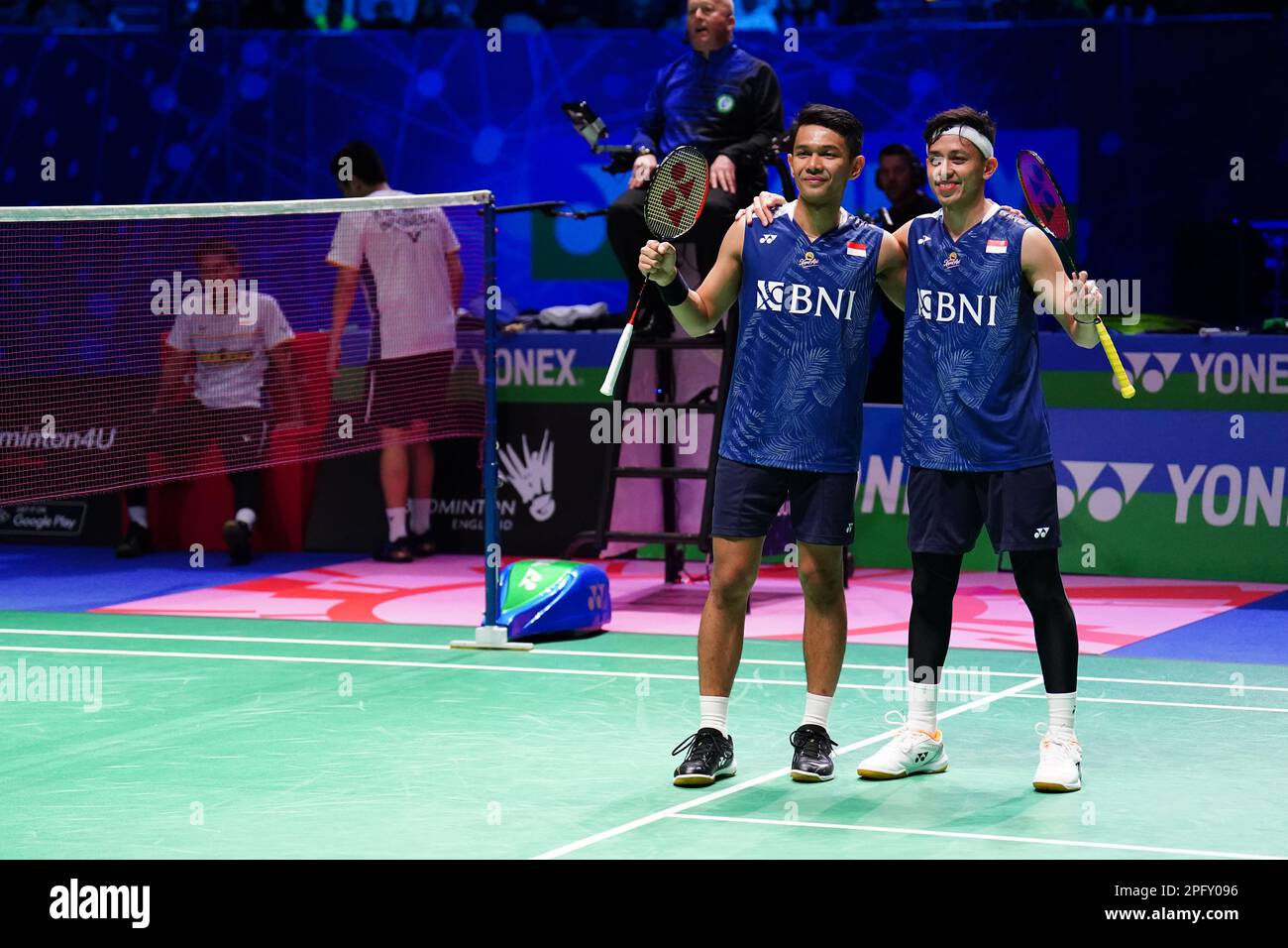 Indonesia's Fajar Alfian and Muhammad Rian Ardianto (right) celebrate ...
