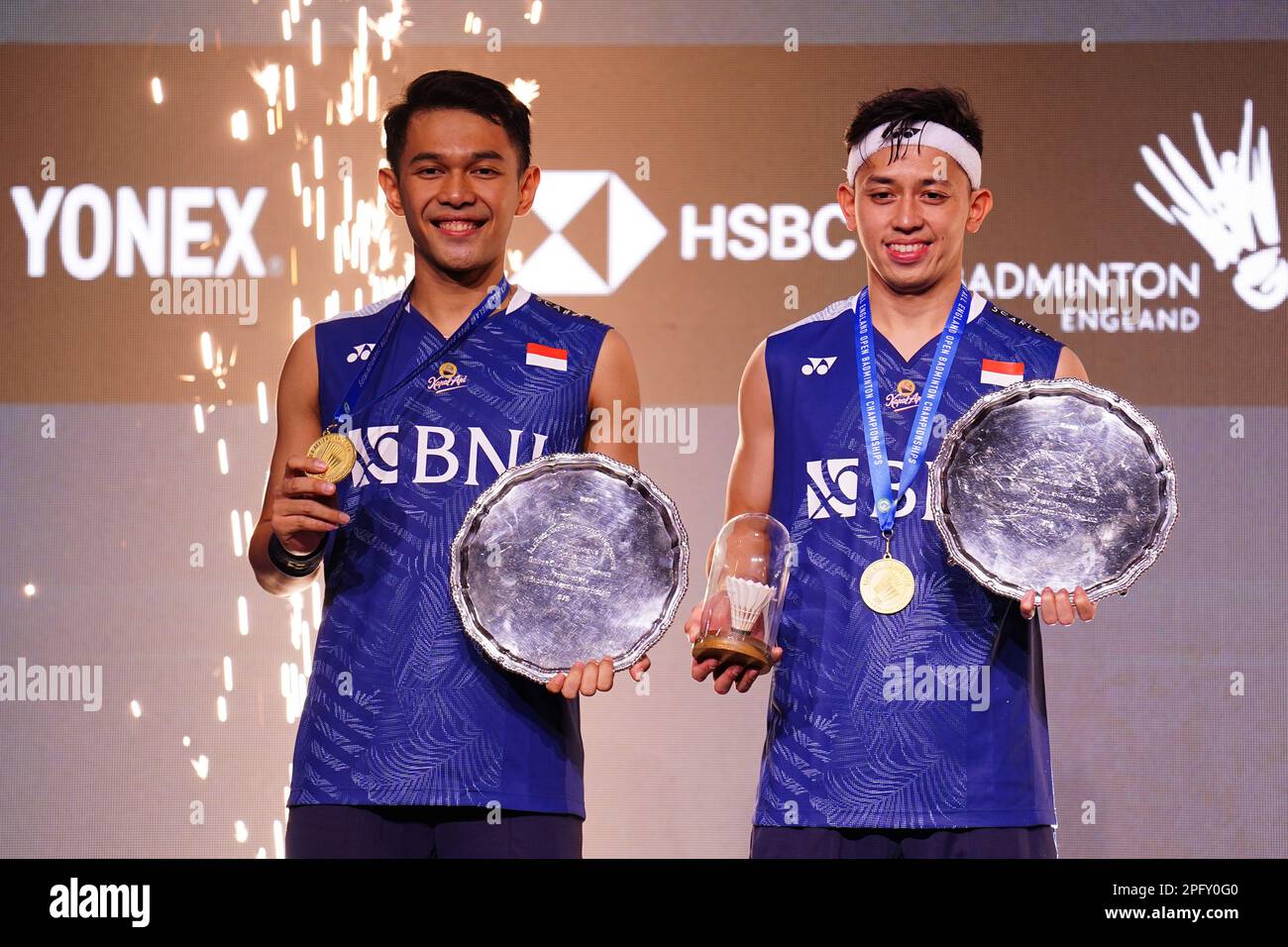 Indonesia's Fajar Alfian and Muhammad Rian Ardianto (right) celebrate ...