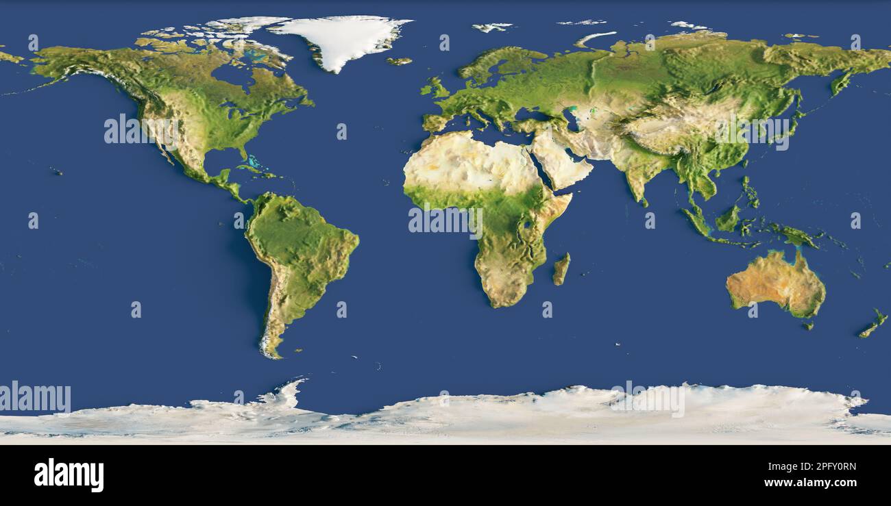 3d rendering of a relief map of the world. Elements of this image ...