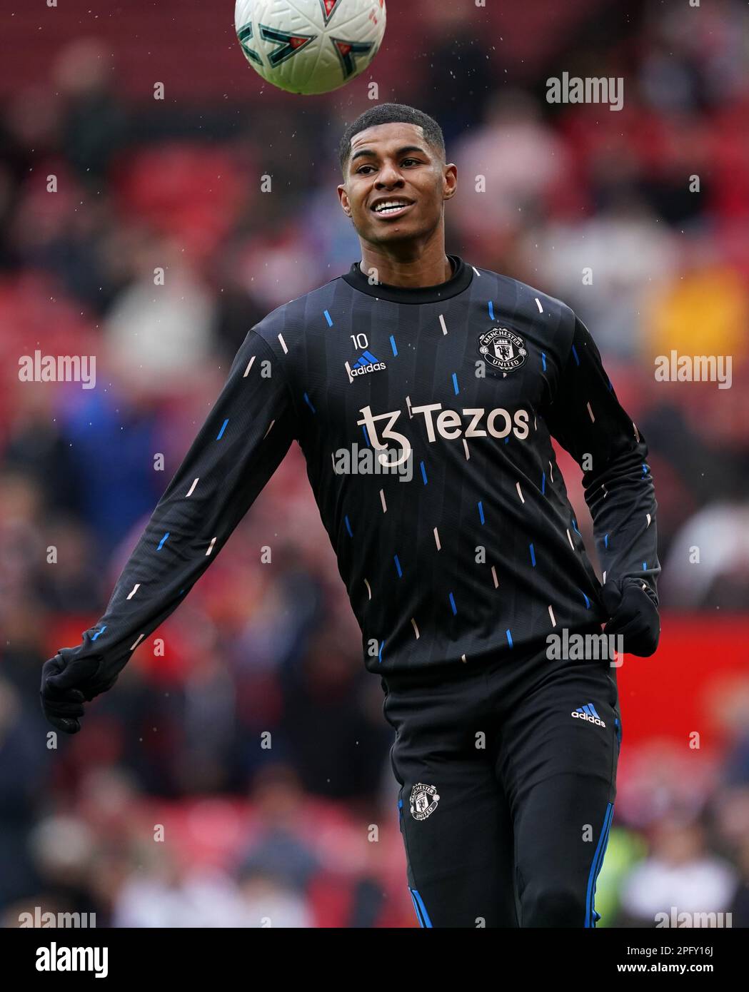 Manchester United's Marcus Rashford warming up before the Emirates FA ...