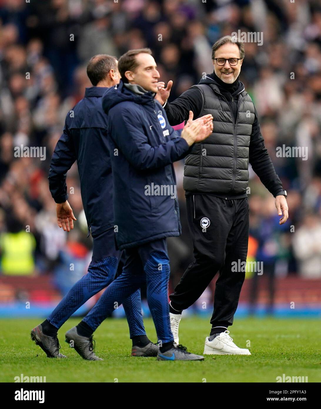 Brighton assistant manager Andrea Maldera celebrates following the ...
