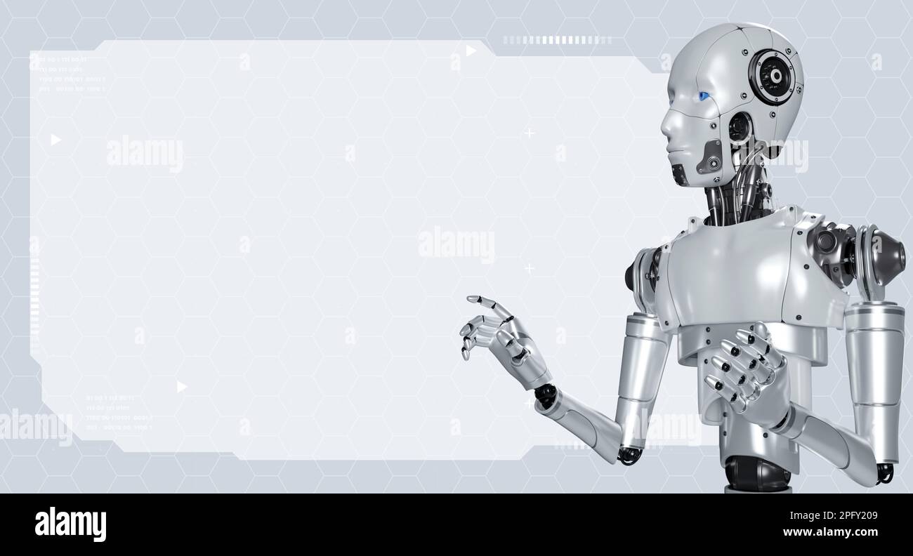 Mock up empty space digital frame background pointing finger by 3d ...