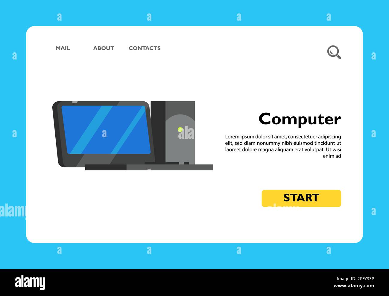 Vector icon of desktop computer with monitor Stock Vector Image & Art ...