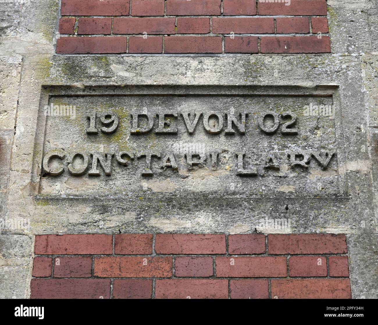 historic name inscription for Devon Constabulary on the façade of ...