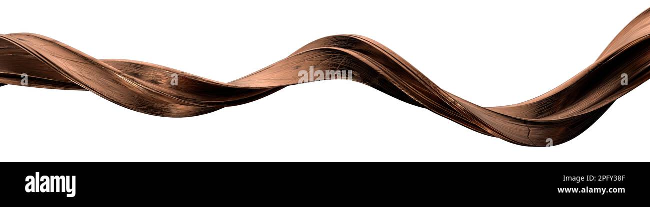Bronze organic thin metal curve isolated abstract dramatic modern ...