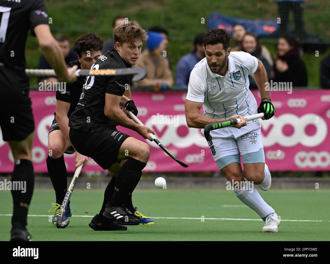 Racing's Victor Wegnez and Braxgata's Agustin Mazzilli fight for the ...