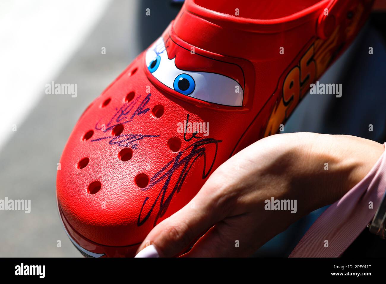 Jeddah, Saudi Arabia. 19th Mar, 2023. Lightning McQueen Crocs, F1 Grand ...