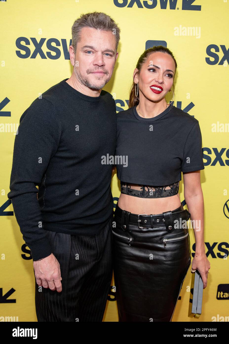 AUSTIN, TEXAS - MARCH 18: Matt Damon and Luciana Bozán attend the world ...