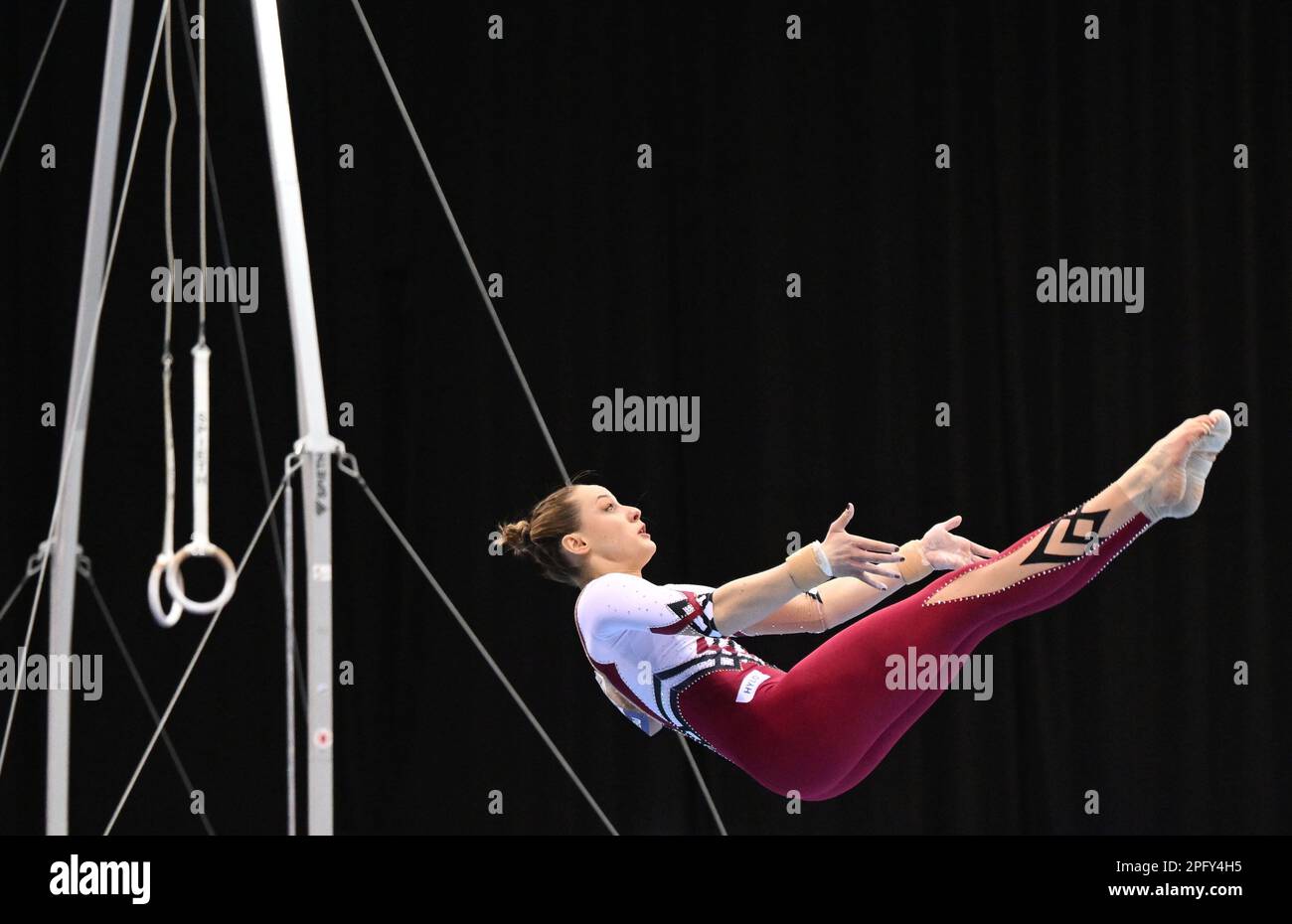 Stuttgart, Germany. 19th Mar, 2023. Gymnastics, DTB Cup, Mixed. Sarah ...