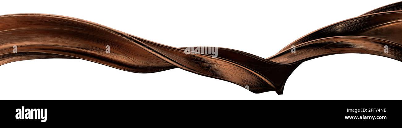 Bronze flowing twisted metal isolated abstract dramatic modern luxury ...