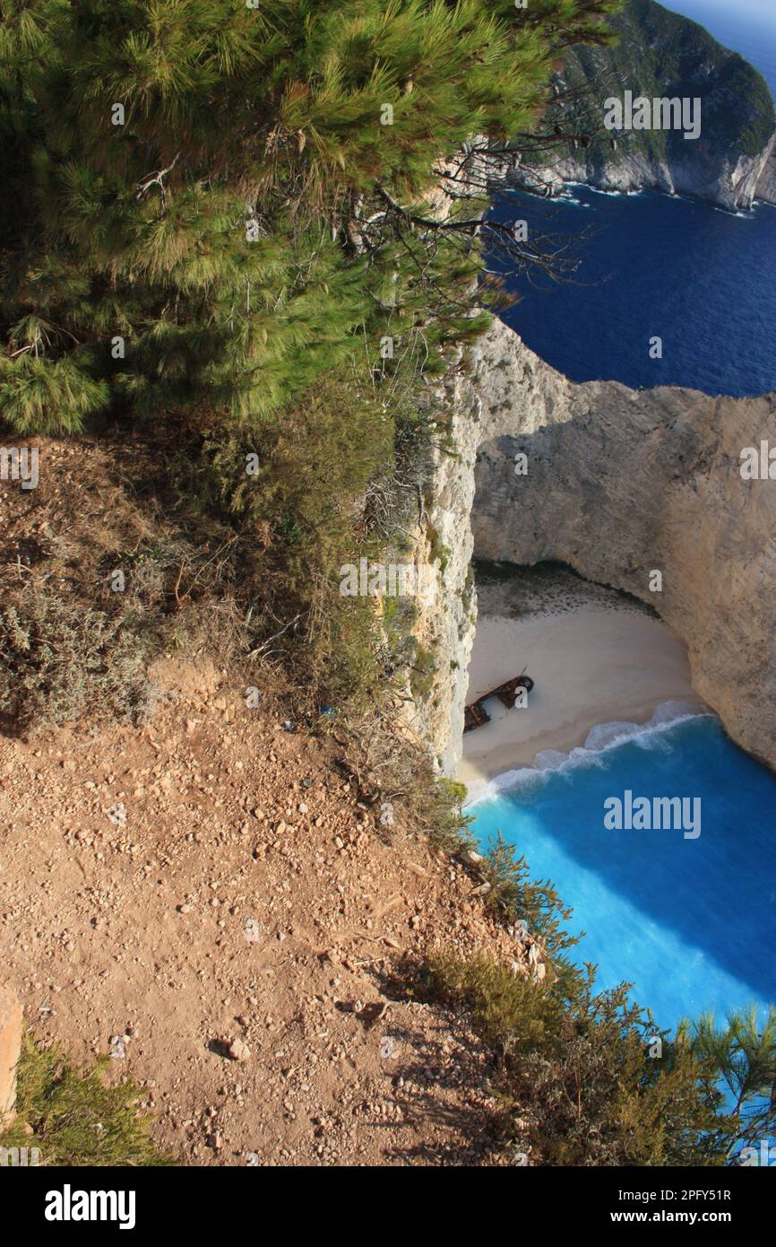 Shipreck bay, Nauagio Zante, Greece Stock Photo - Alamy