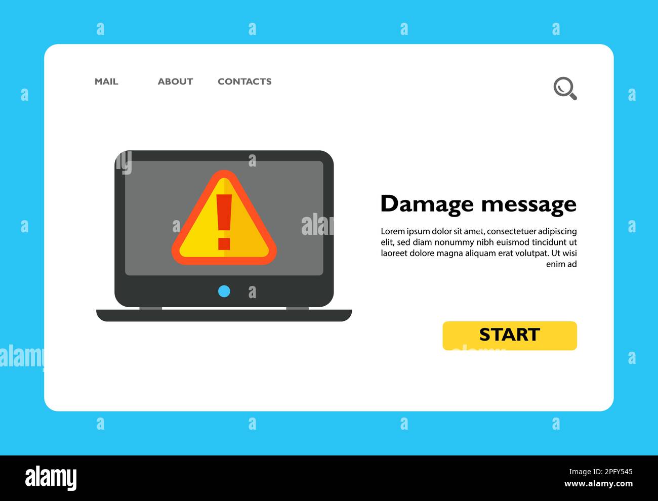 Vector icon of attention message on computer screen Stock Vector Image ...