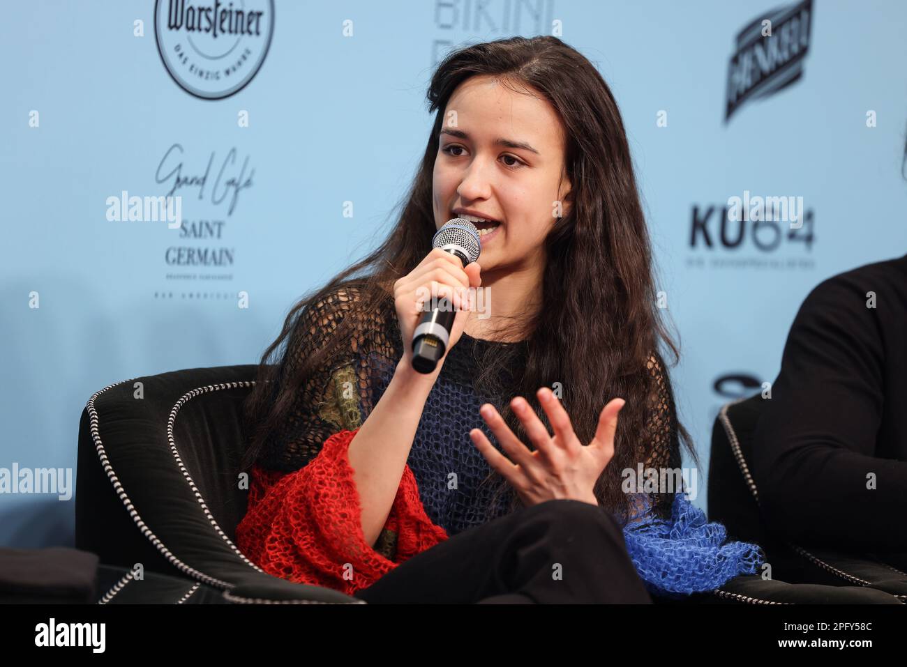 Berlin, Germany. 19th Mar, 2023. Yasmina Hempel at the press conference ...