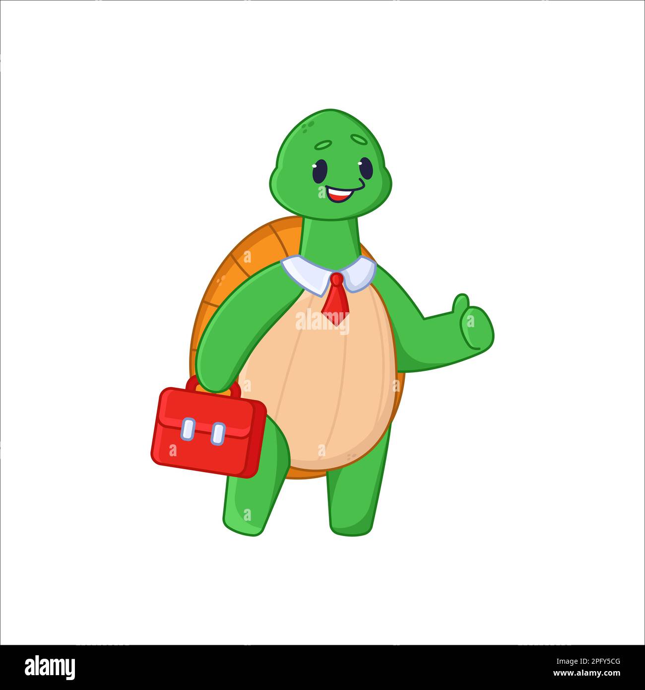 Cute turtle cartoon character with briefcase sticker Stock Vector Image ...