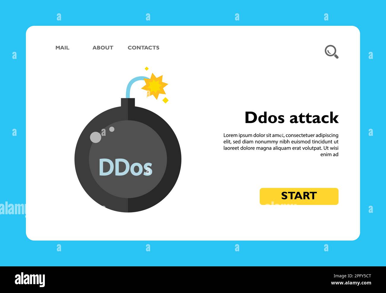 Vector icon of bomb with burning fuse and Ddos word Stock Vector Image & Art - Alamy