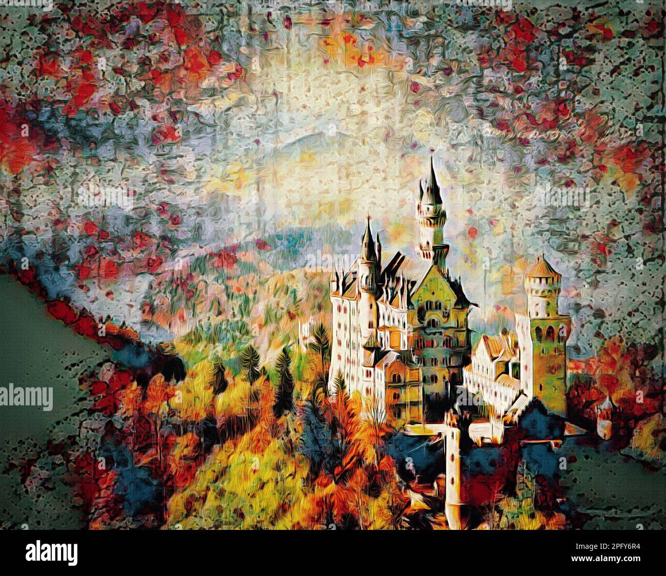 CONTEMPORARY ART: Neuschwanstein Castle in Bavaria by Edmund Nagele ...