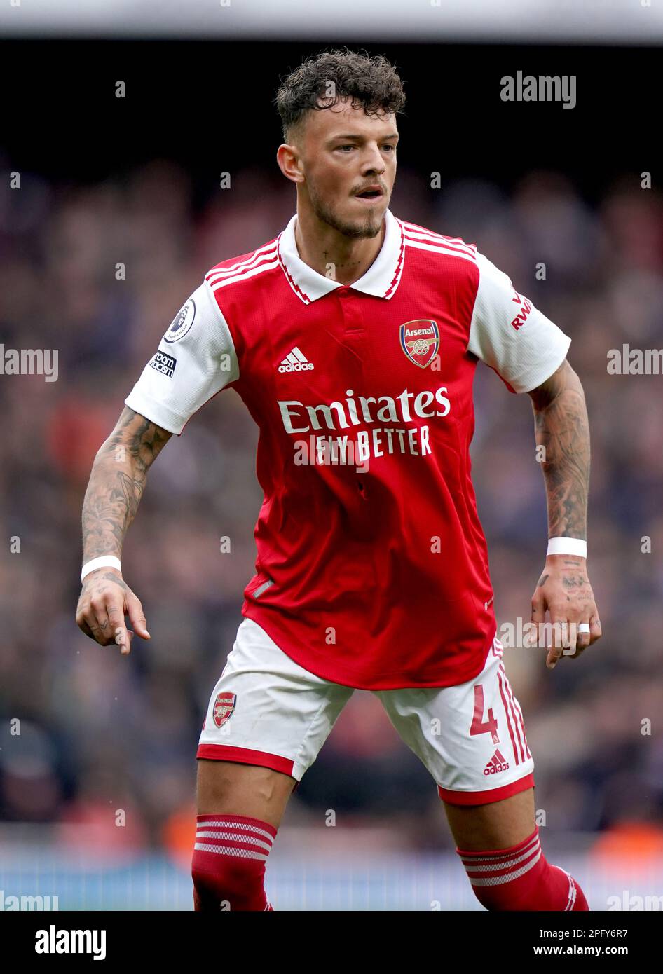 Arsenal's Ben White during the Premier League match at the Emirates ...