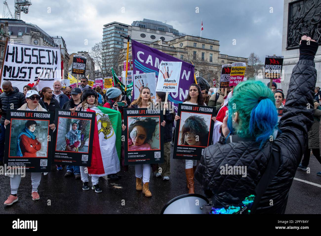 Iranian human rights activists take part in the Resist Racism ...