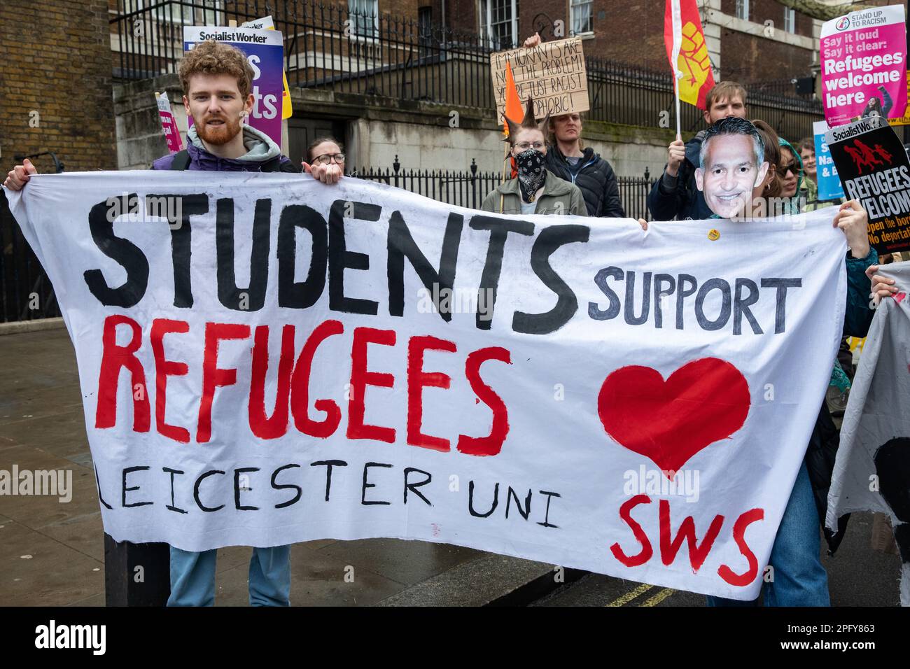 Student anti-racist campaigners from Leicester University march from ...