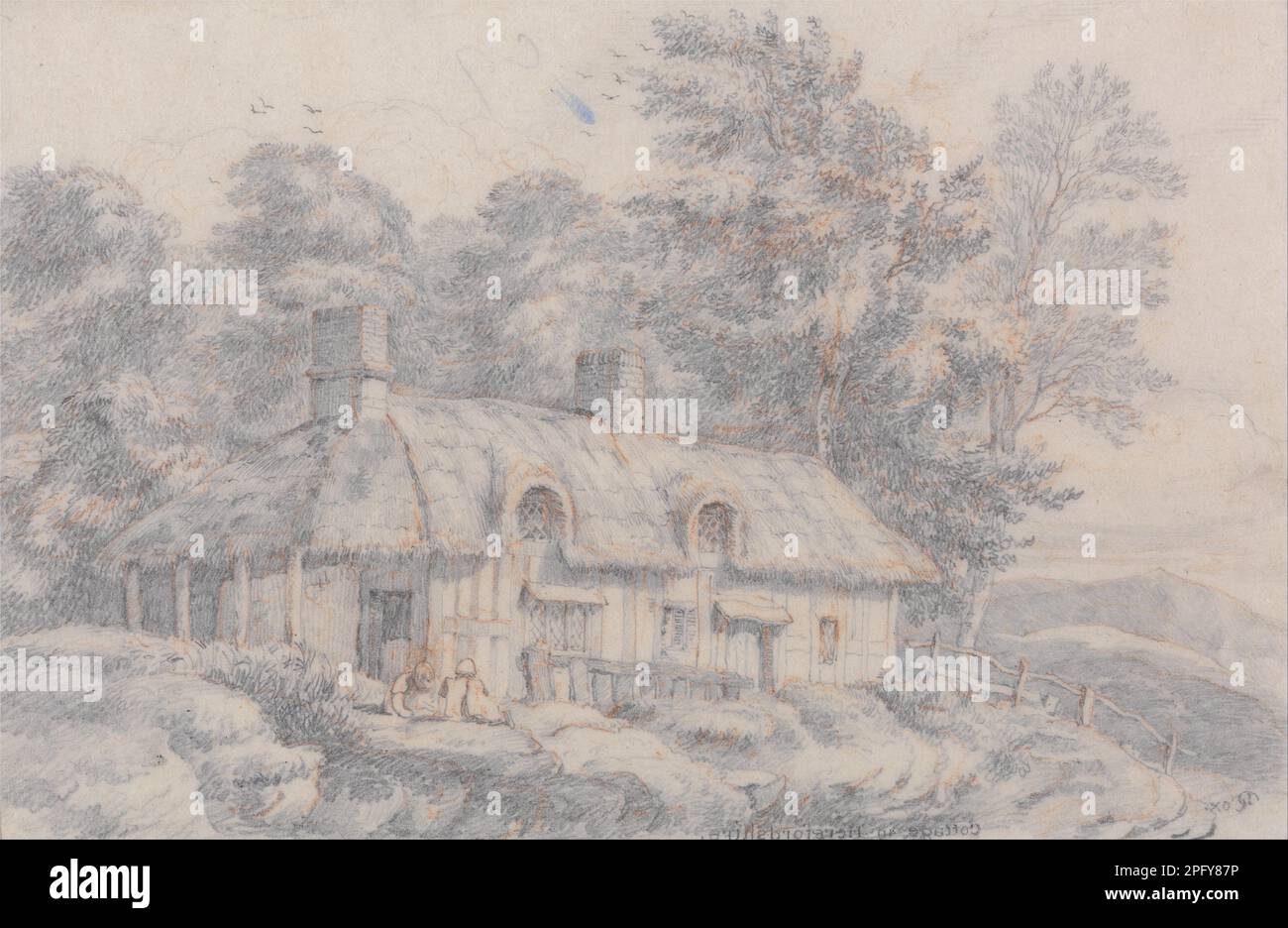 Cottage in Herefordshire before August 1820 by David Cox Stock Photo ...