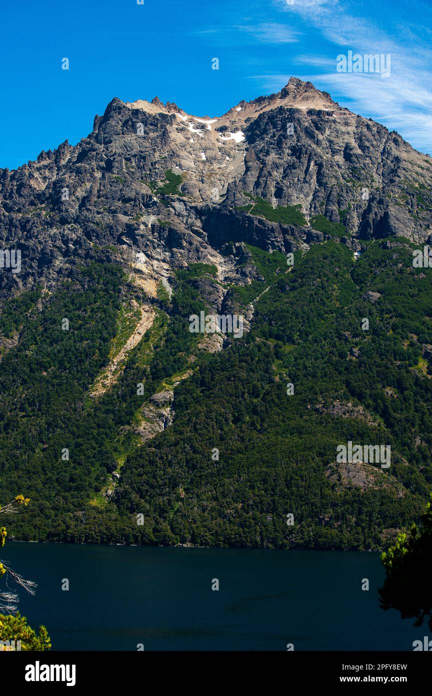 Andes Mountains and Lake Nauel Huapi near Bariloche, Rio Negro ...