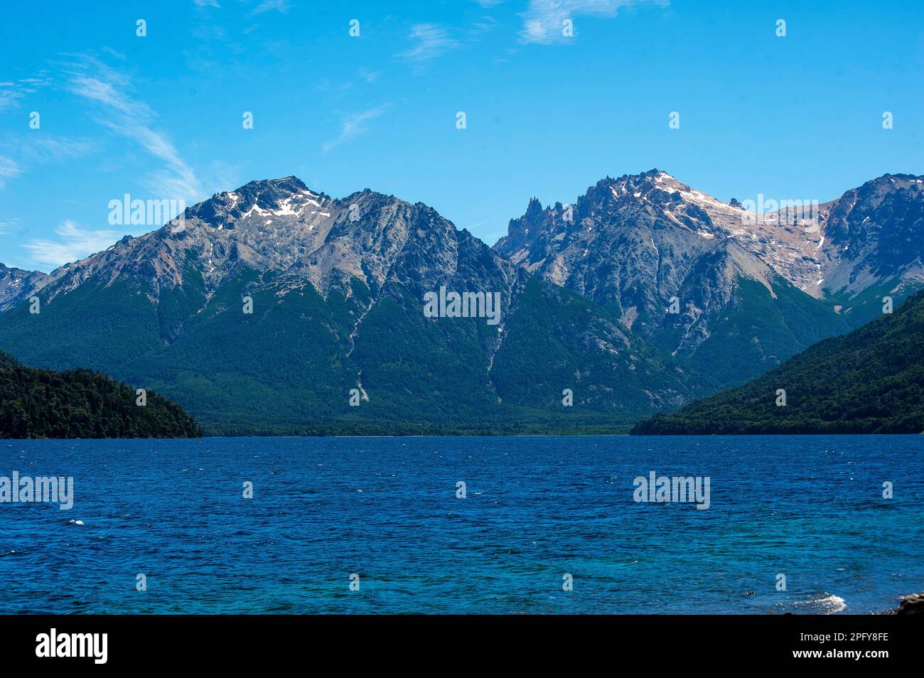 Andes Mountains and Lake Nauel Huapi near Bariloche, Rio Negro ...