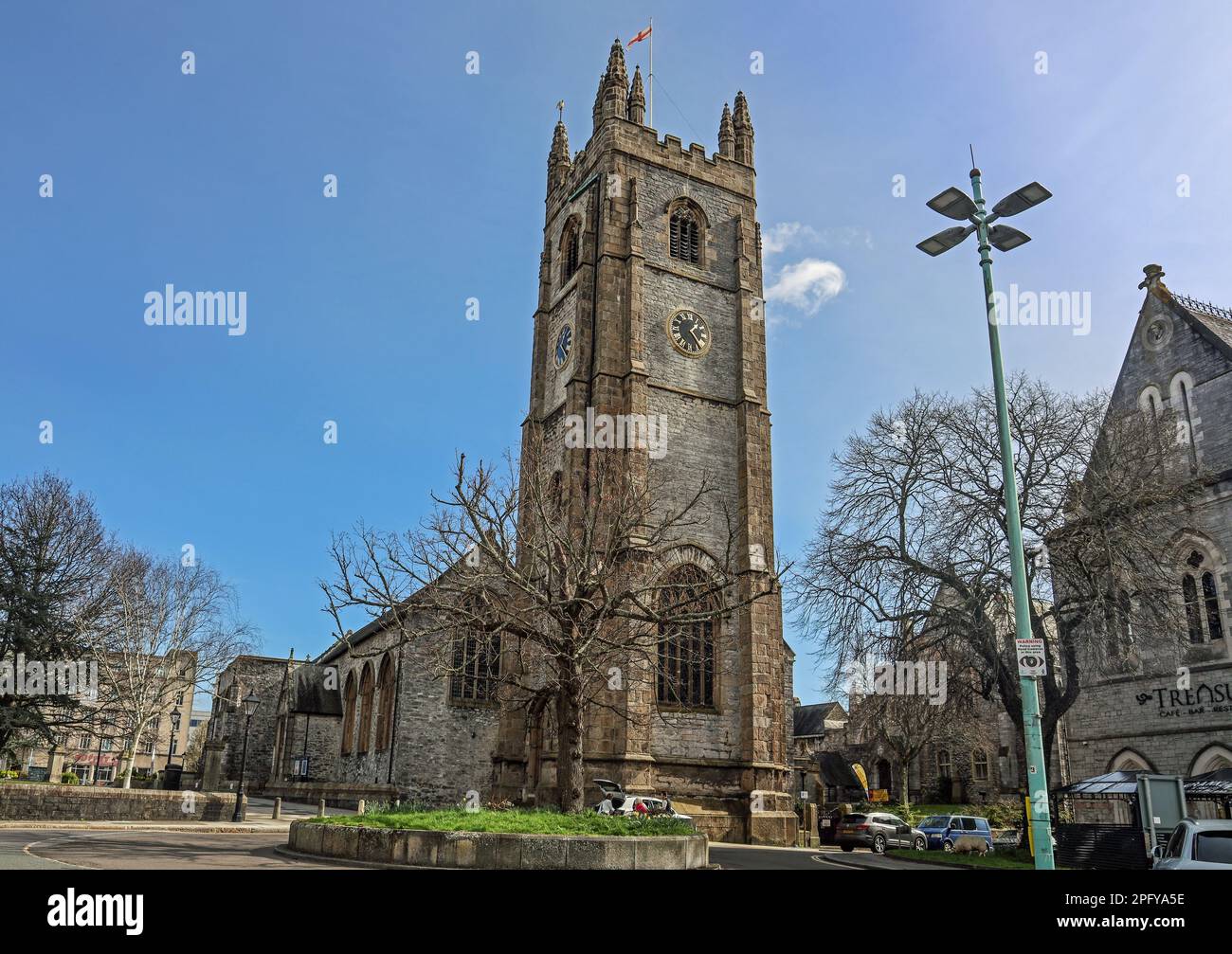 The Minster Church of St Andrew’s in Plymouth. Bombed during in WW2 it ...