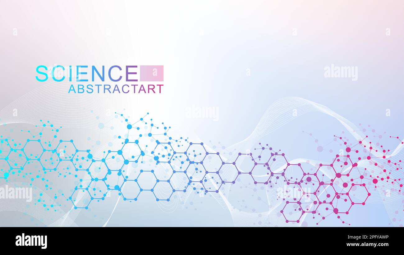 Modern abstract molecules structure for science or medical background ...