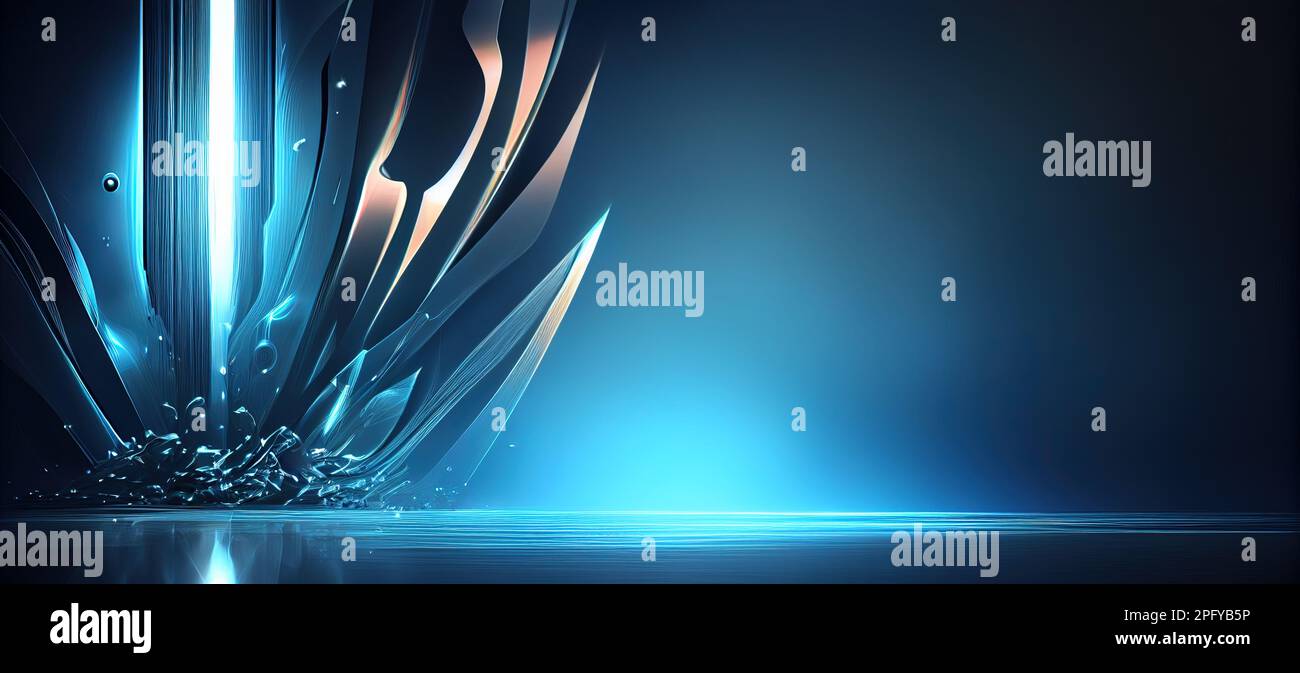 Blue stage with rays Stock Photo - Alamy