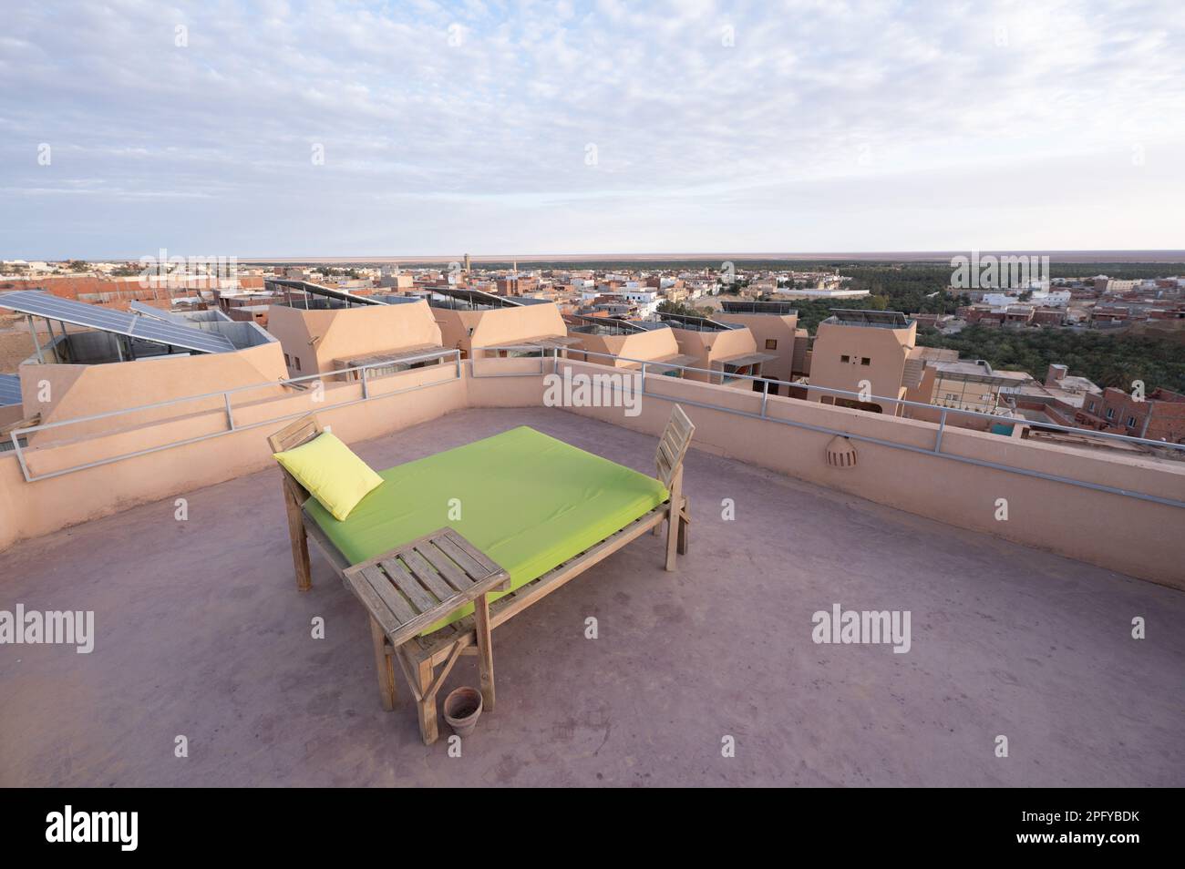 Nefta, Tunisia. 27th Feb, 2023. A sun lounger at the Dar Hi Hotel by ...