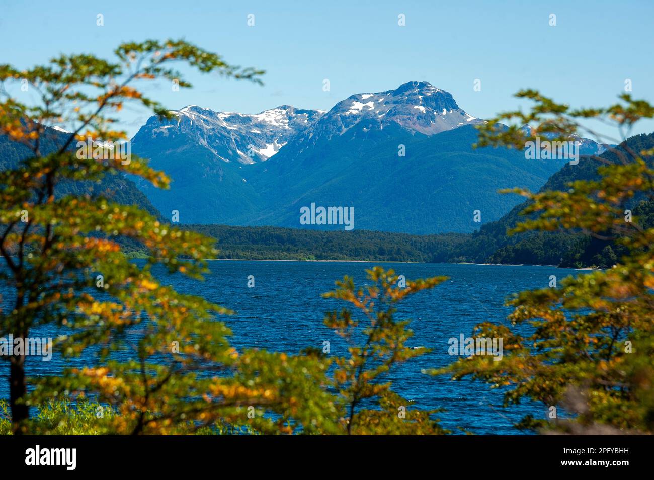 Snowy peaks at Los Alerces National Park, Rio Negro Province, Argentina ...