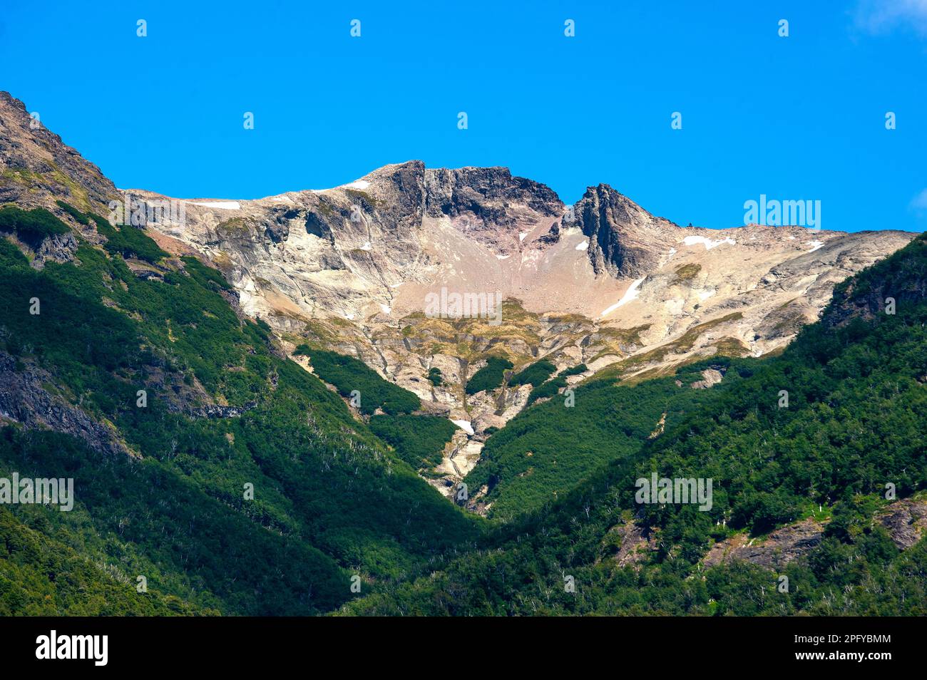 Snowy peaks at Los Alerces National Park, Rio Negro Province, Argentina ...