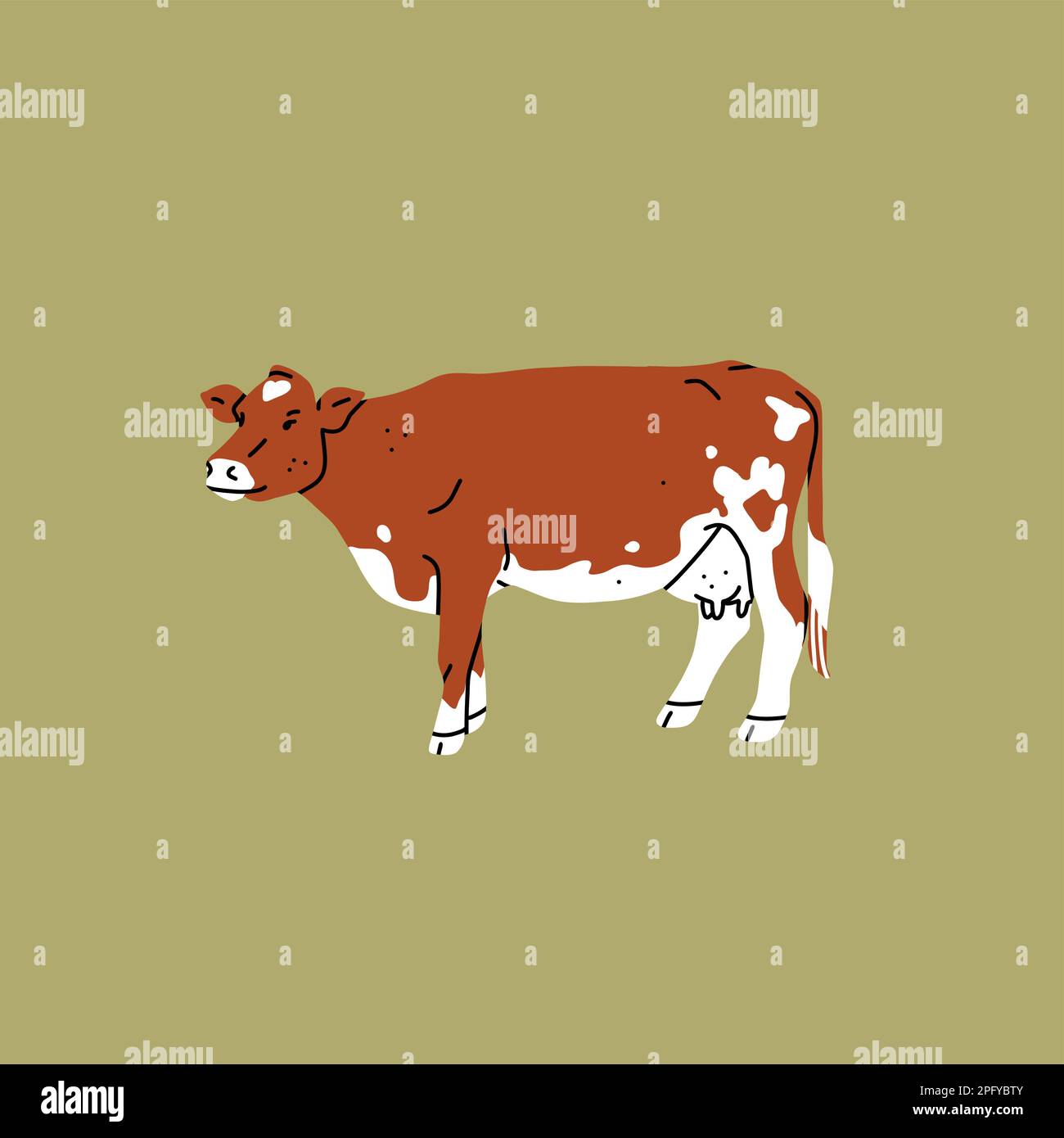 Hand drawn abstract vector clipart illustration collection with brown ...