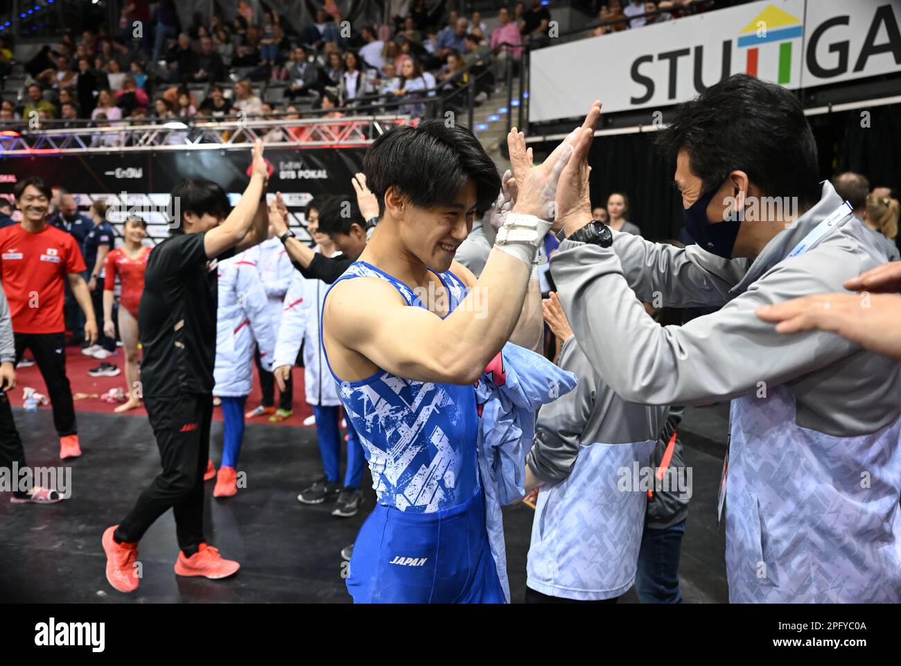 Stuttgart, Germany. 19th Mar, 2023. Gymnastics, DTB Cup, Mixed. The Japanese gymnastics team ...
