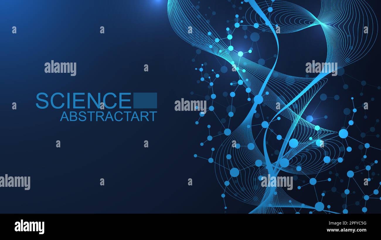 Modern Abstract Molecules Structure For Science Or Medical Background